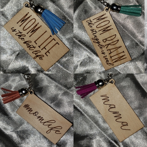 Handmade | Other | Wooden Rectangle Mom Keychains | Poshmark